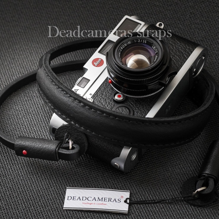Vintage Look Black Leather Camera Strap by Deadcameras | Etsy