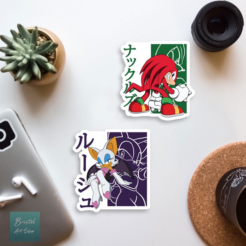 Rouge and Knuckles Stickers Kanji - Etsy