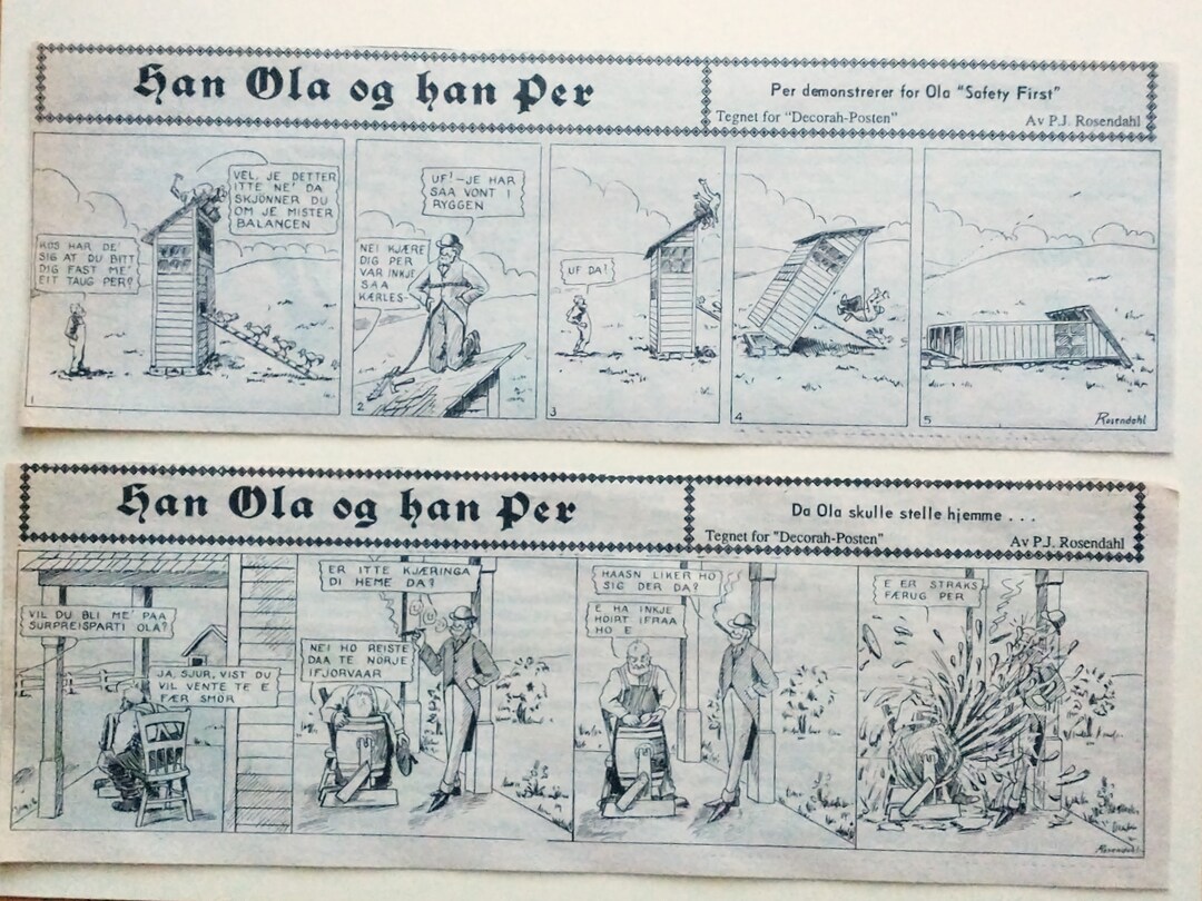 Norwegian-american Cartoon "han Ola Og Han Per", 1921-1922. Slapstick ...