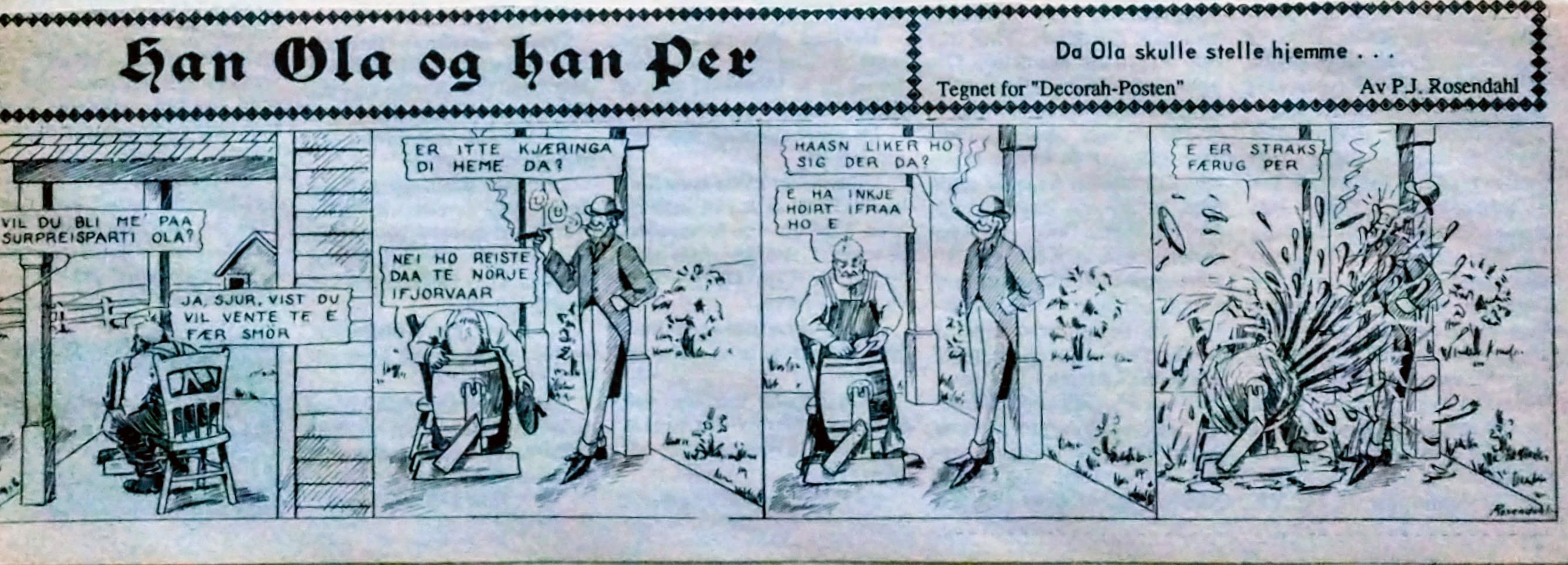 Norwegian-american Cartoon "han Ola Og Han Per", 1921-1922. Slapstick ...