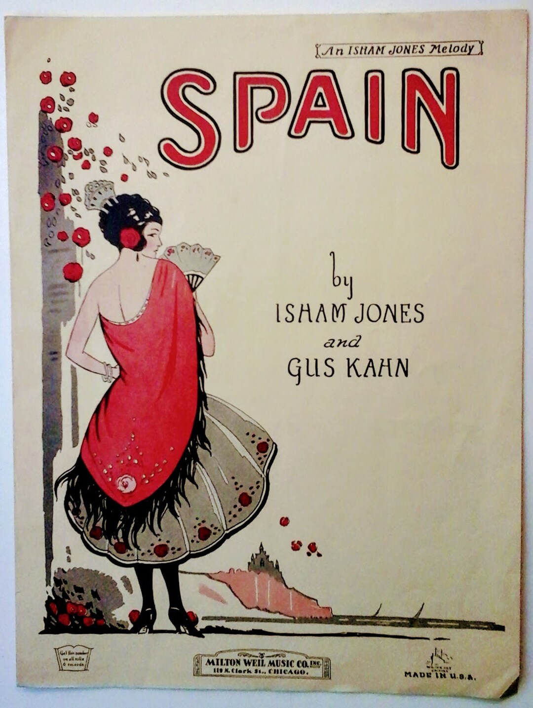 Vintage Sheet Music. Spain 1924 Pop Song. - Etsy