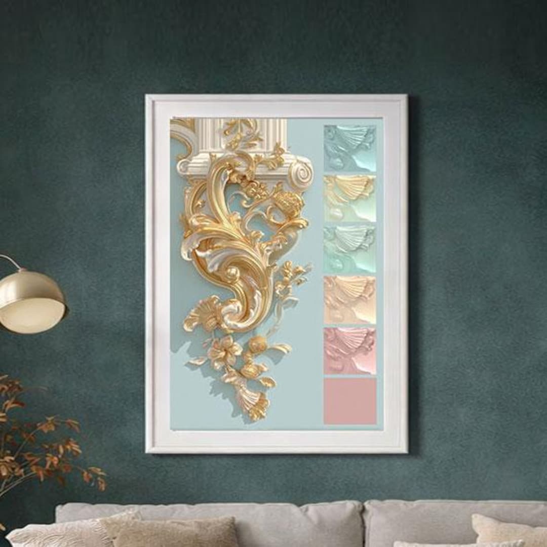 Rococo Wall Art, Pastel Rococo Print, Elegant French Floral Decor ...