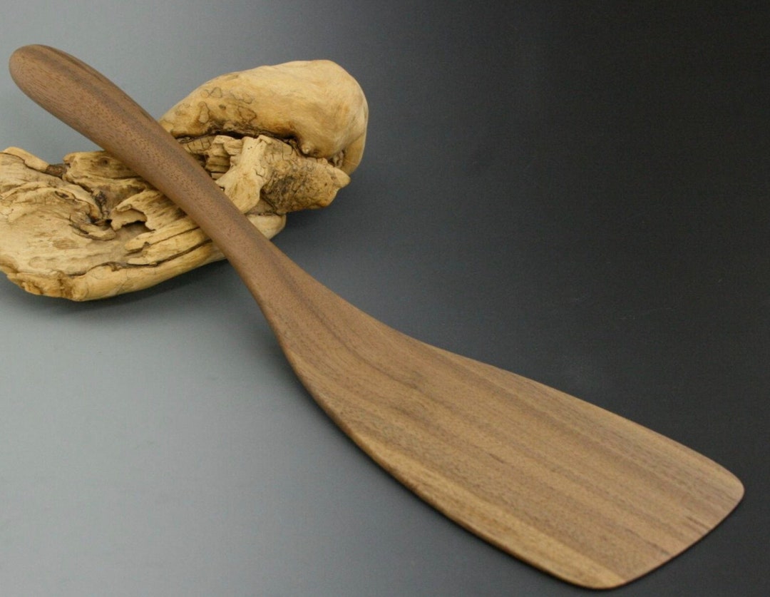 Curly Norway Maple, Cherry, Walnut, or Birch Large Wood Spatula. Wooden ...