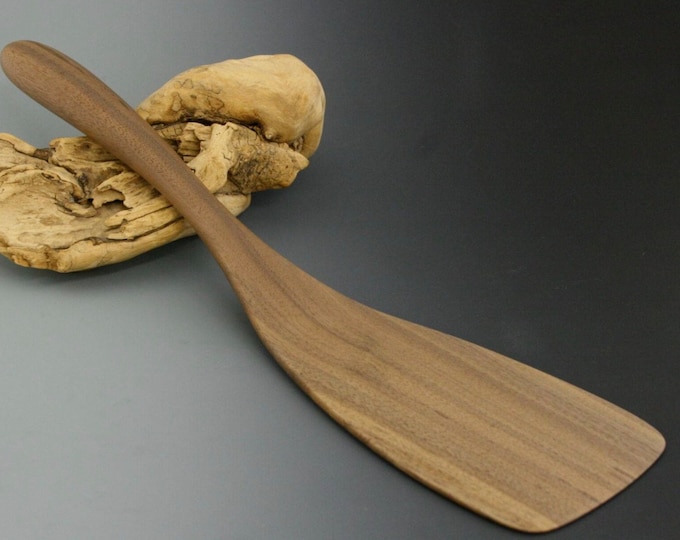 Curly Norway Maple, Cherry, Walnut, or Birch Large Wood Spatula. Wooden ...
