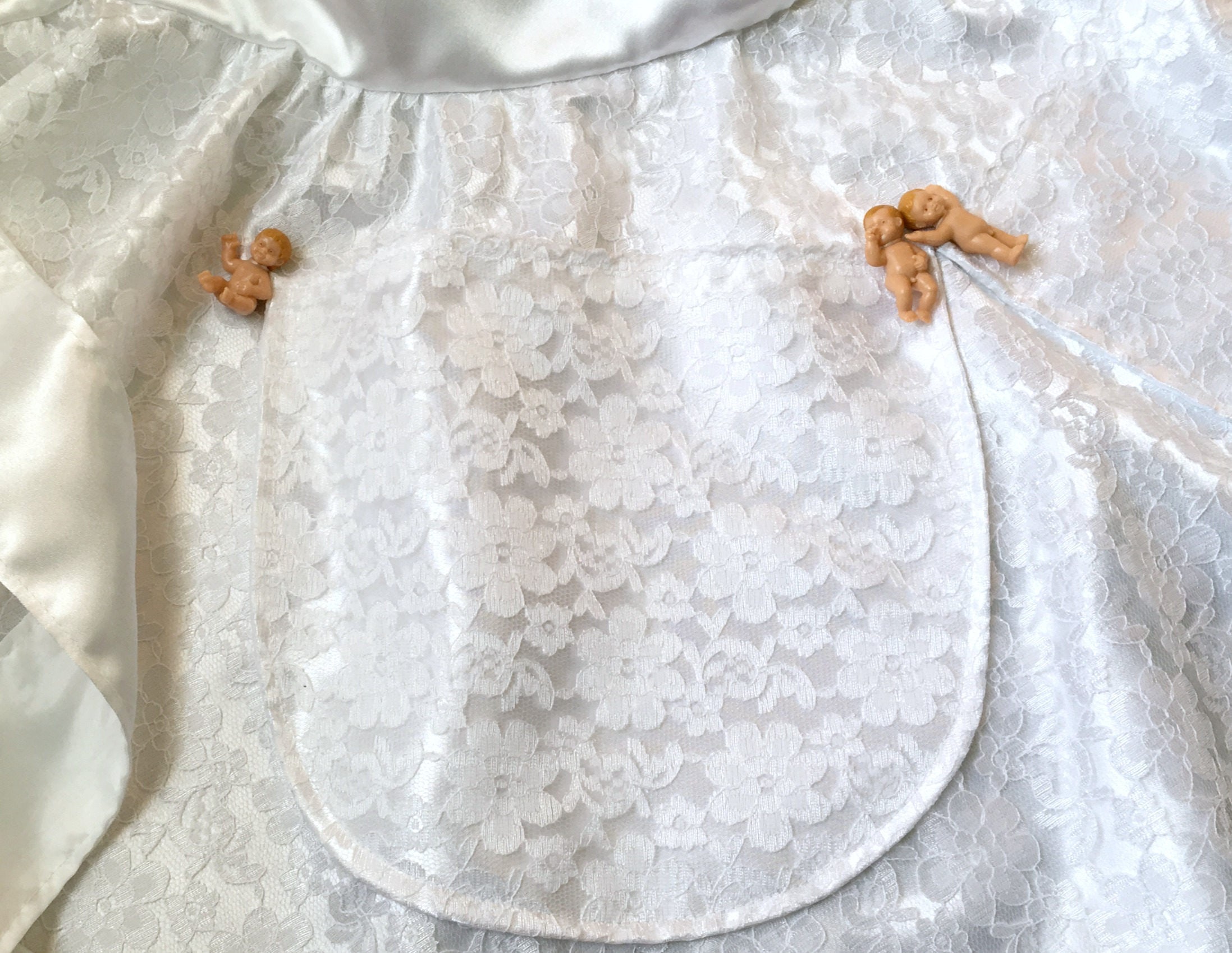 Dollar Dance Apron With Fertility Babies, Bridal Half Apron, Half Apron ...