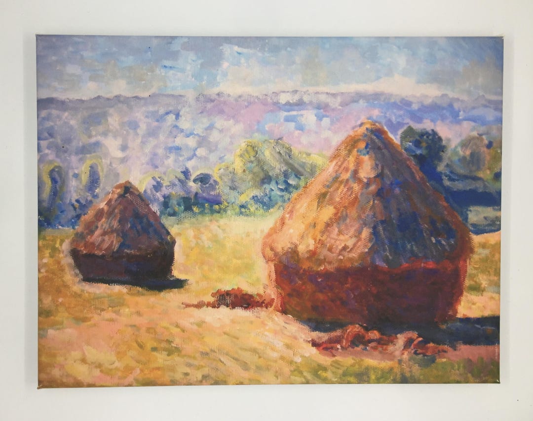 Haystacks in Provence Painting, Canvas Print - Etsy