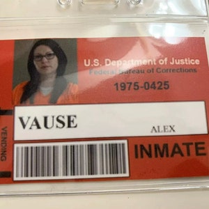 Orange is the New Black Costume Id Tag Badge Cosplay Alex Vause Piper ...
