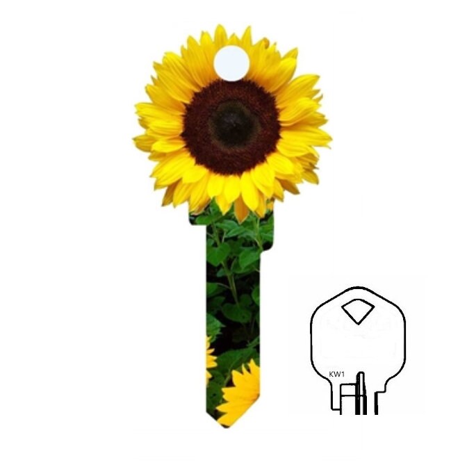 Sunflower Painted Shaped House Key Blank Home or Office House - Etsy