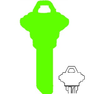 NEON Super Fun Fluorescent Painted House Key Blank Home or Office House ...