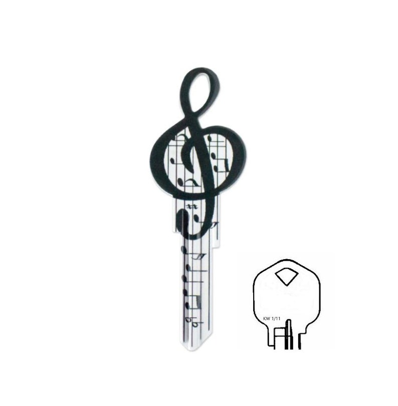 Musical Note Treble Clef Painted Shaped House Key Blank Home - Etsy