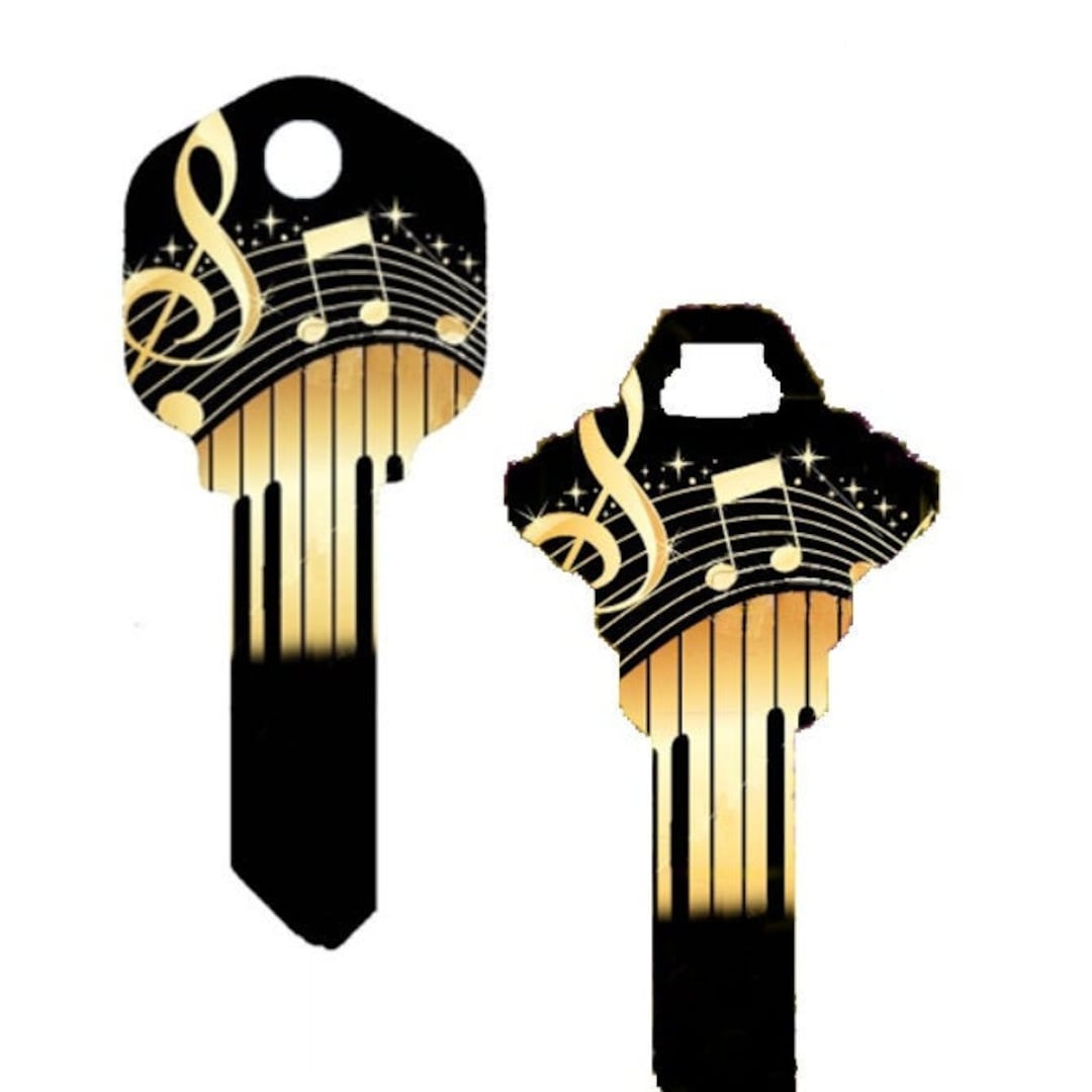 Musical Notes Painted House Key Blank Home or Office House Uncut by ...