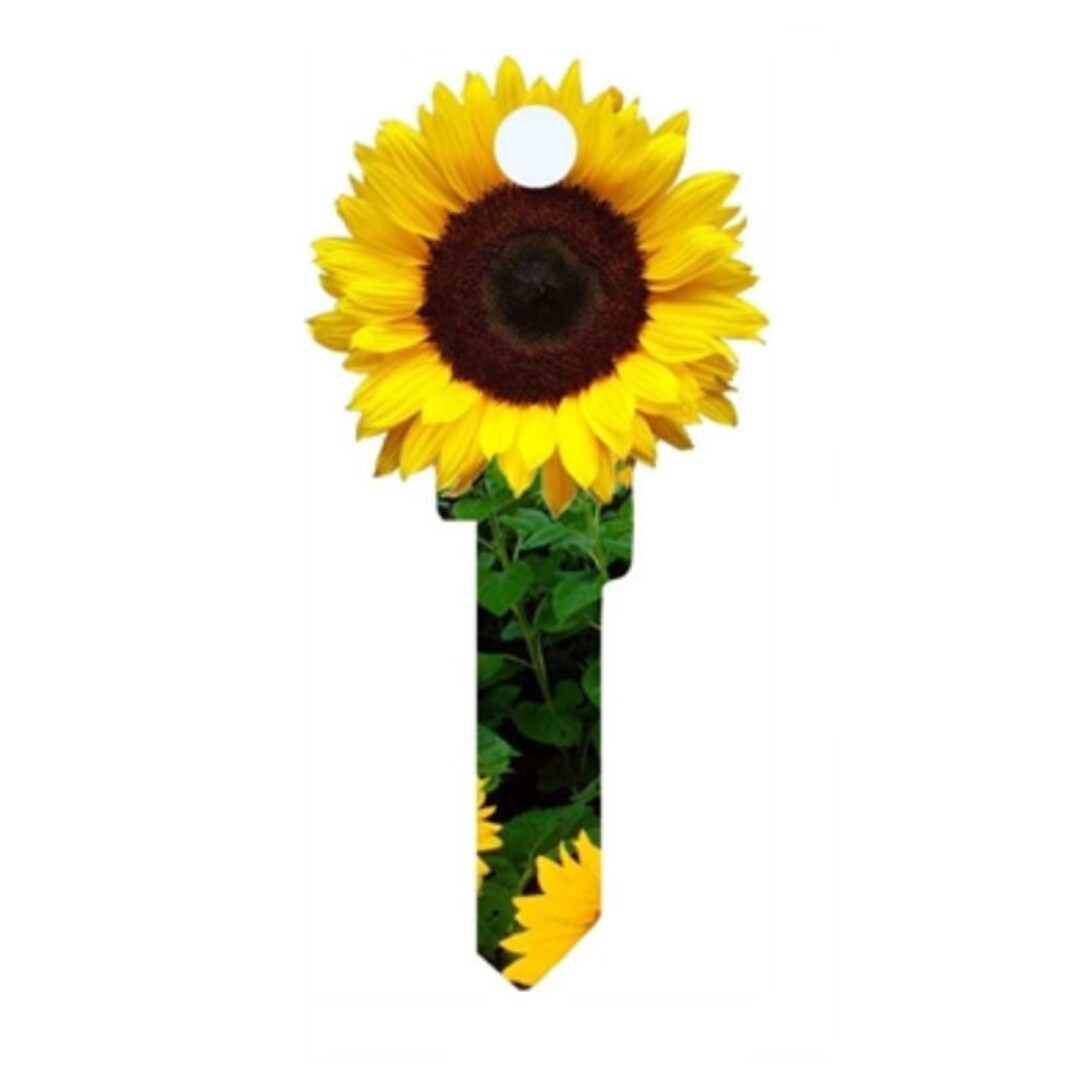 Sunflower Painted Shaped House Key Blank Home or Office House Uncut by ...