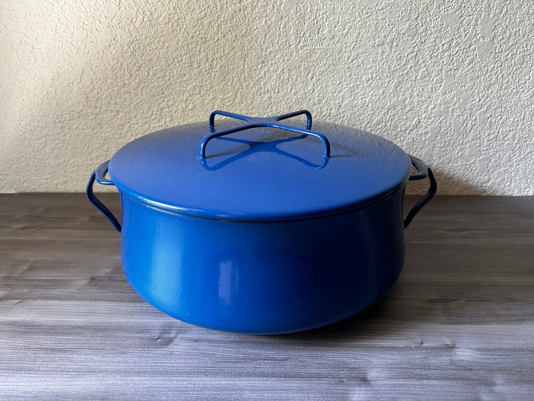 Vintage Large Dansk Kobenstyle Enamel Pot With Lid, Danish Modern ...
