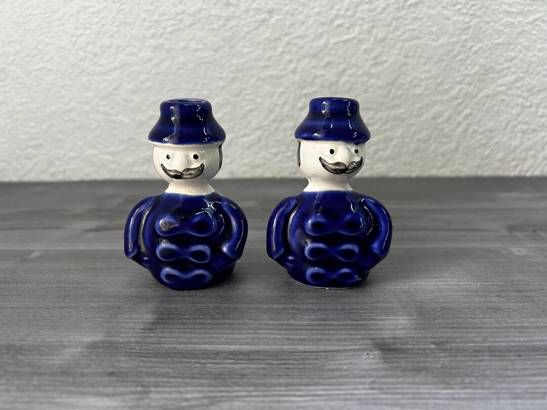 Vintage Hungarian Miniature Moustache Guys Bud Vases, Candlestick ...