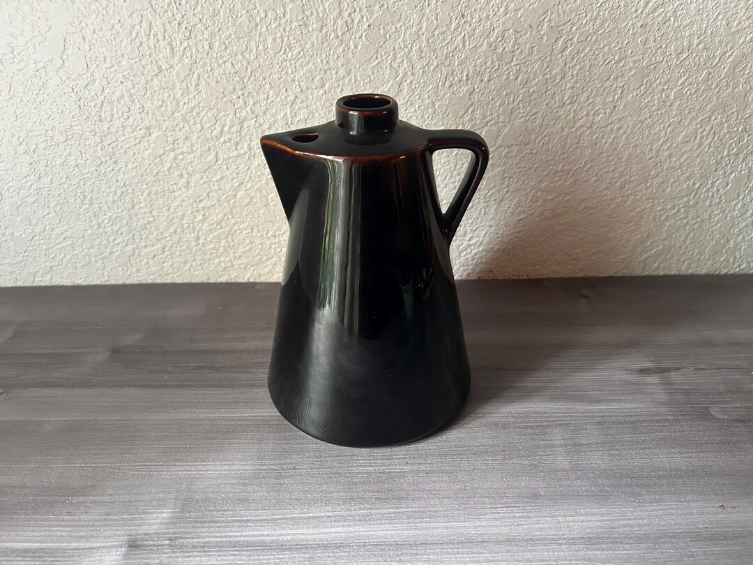 Mid Century Leroux Liquor Liqueur Brown Stoneware Pitcher, Brown ...