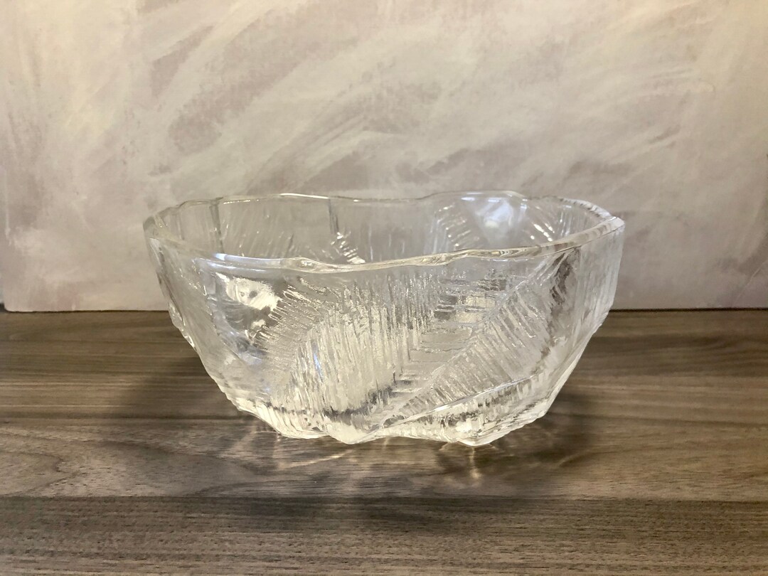 Vintage Hoya Scandinavian Crystal Ice Glass Bowl - Etsy