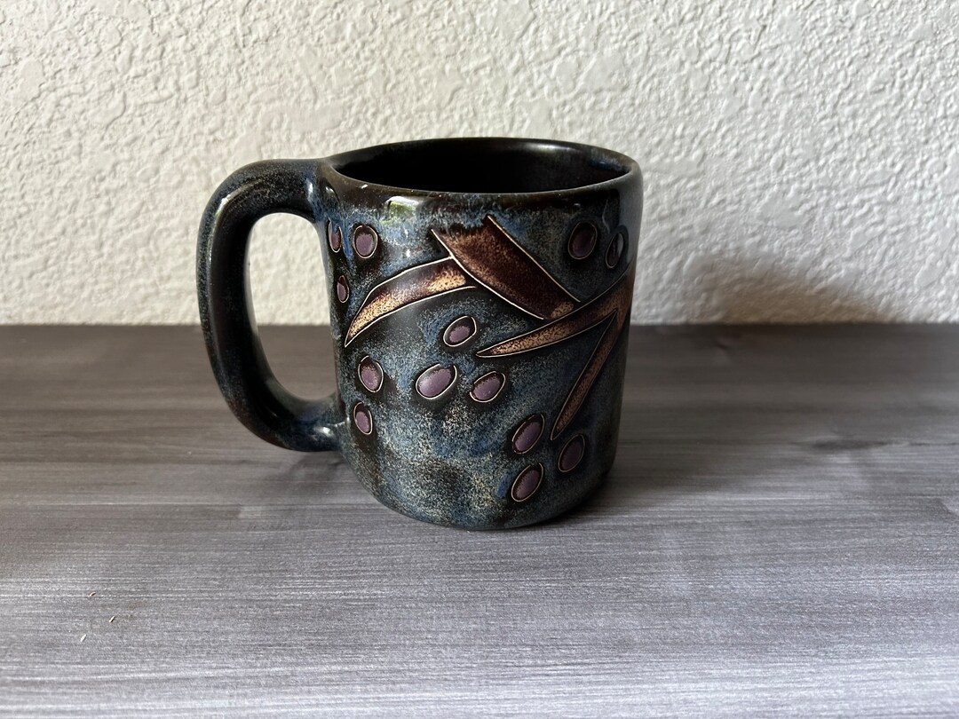 Vintage Mara Mexico Large Handmade Stoneware Coffee Leaf and Berry Mug ...