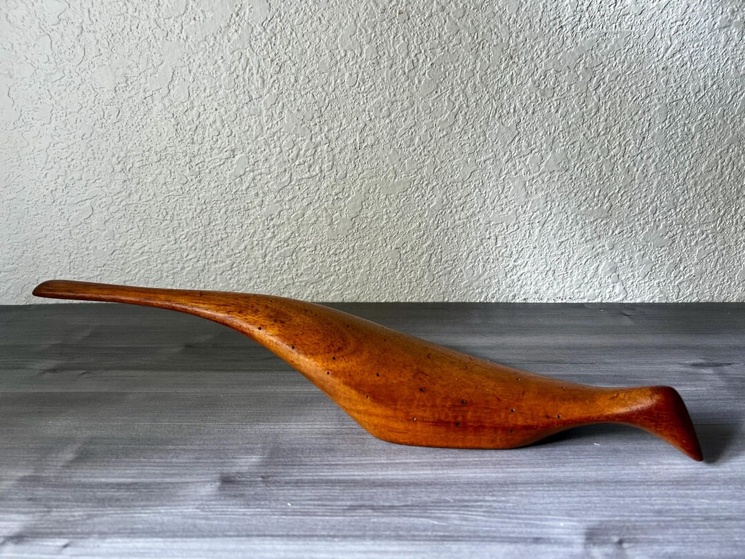 Vintage Emil Milan Style Wood Modernist Bird Carving Sculpture Hors D ...