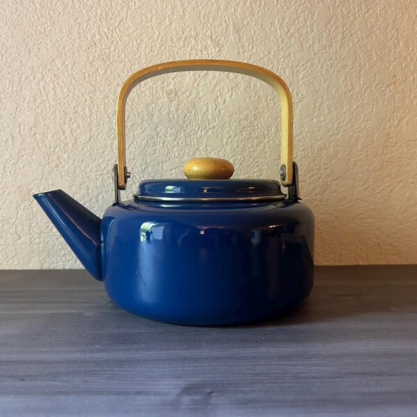 Blue Enamel Teapot - Etsy