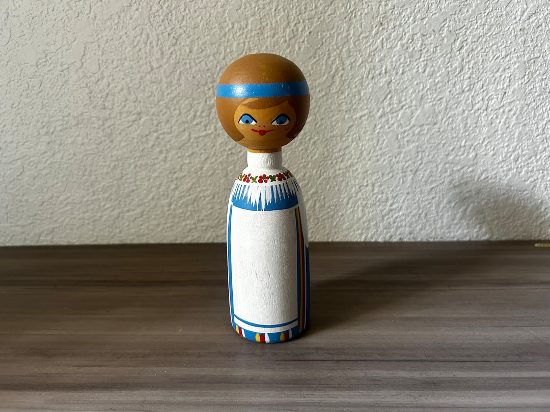 Vintage Finnish Wood Doll Souvenir. Made in Finland Aland Collectible ...