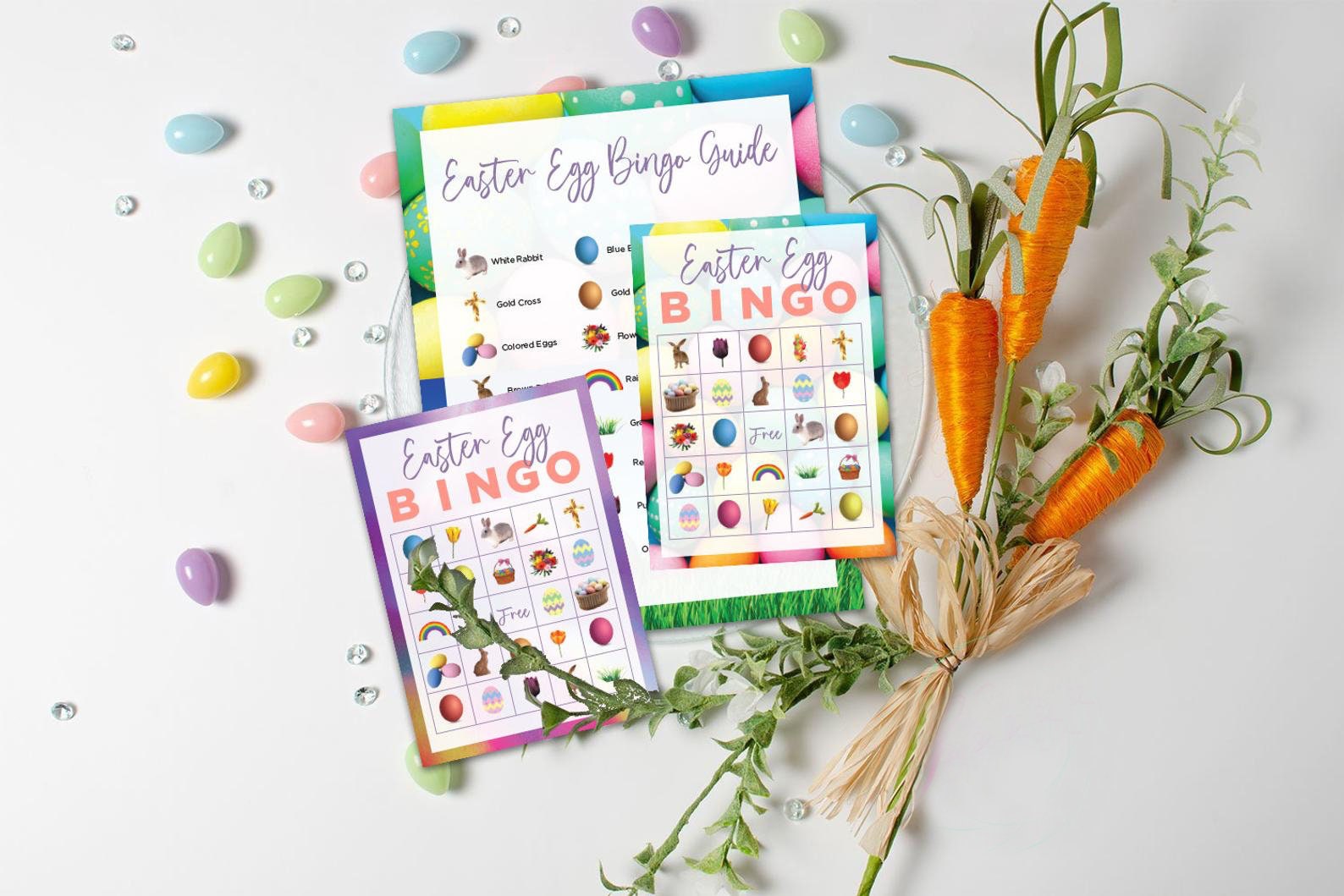 Easter Bingo Game With Playing Cards and Bingo Guide - Etsy