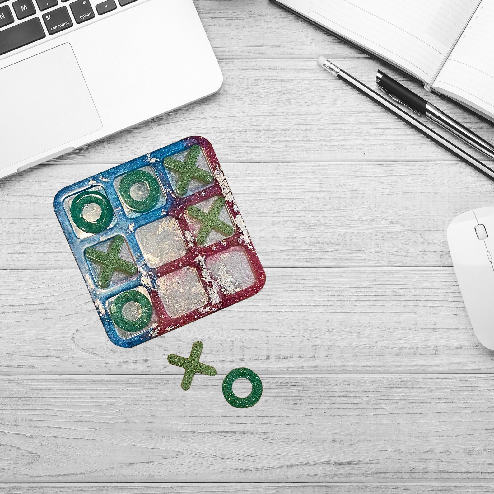 Handmade Resin Mini Tic Tac Toe Board With Option of Coasters - Etsy