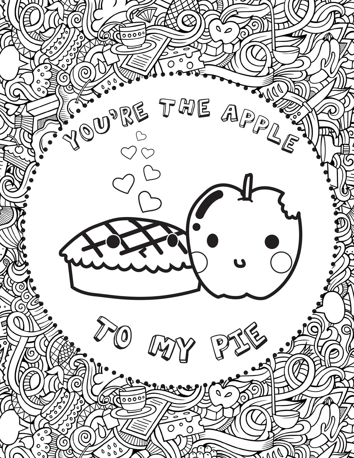 Eat Color Love A Food Pun Coloring Book PRINTABLE PAGES | Etsy