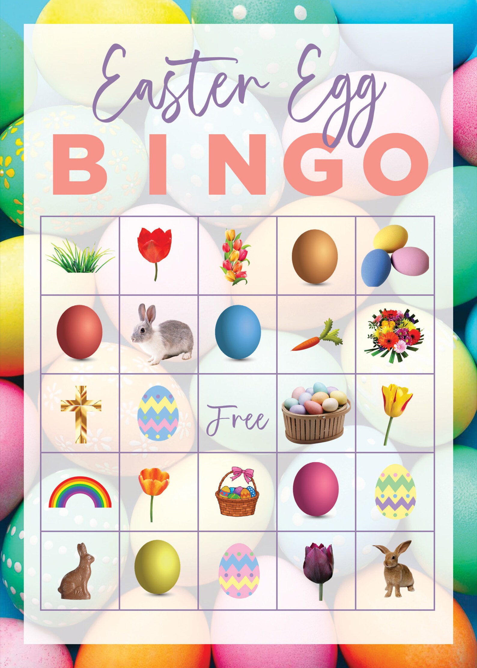 Easter Bingo Game With Playing Cards and Bingo Guide - Etsy