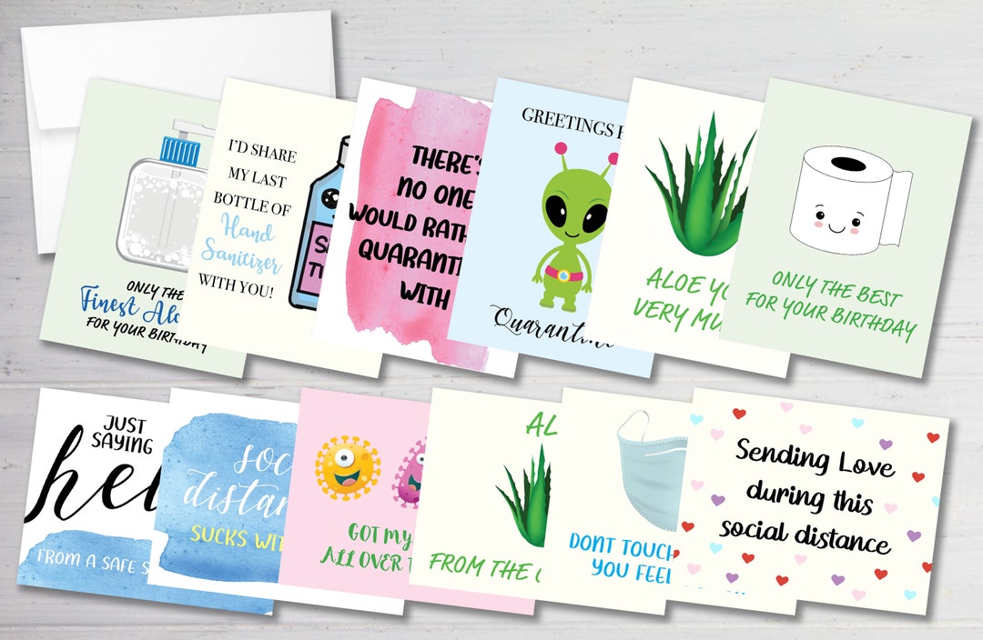 Quarantine Cards/social Distancing Greeting Cards 12 - Etsy