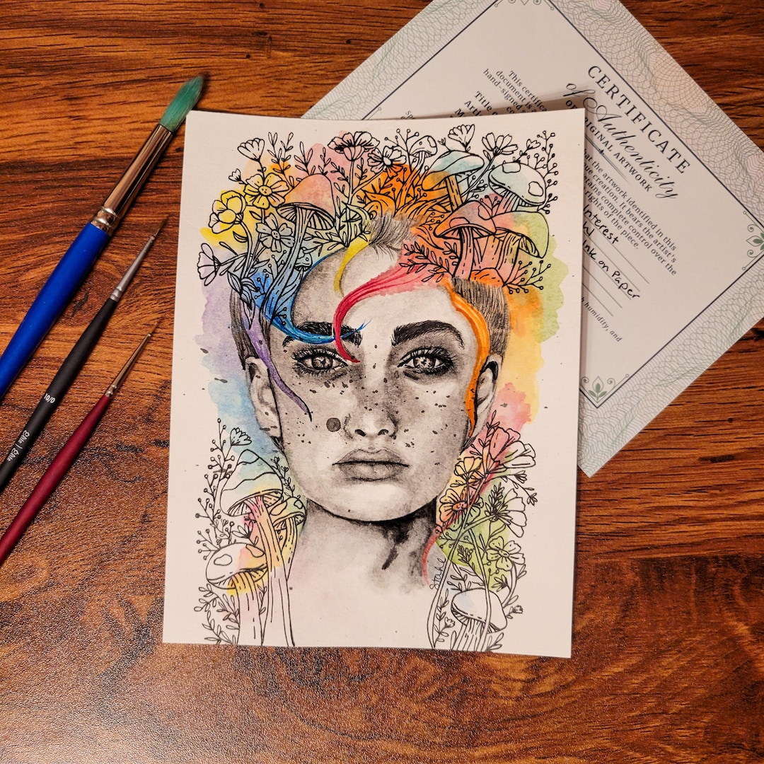 Neurodivergent Original Watercolor and Ink Painting Autism Painting ...