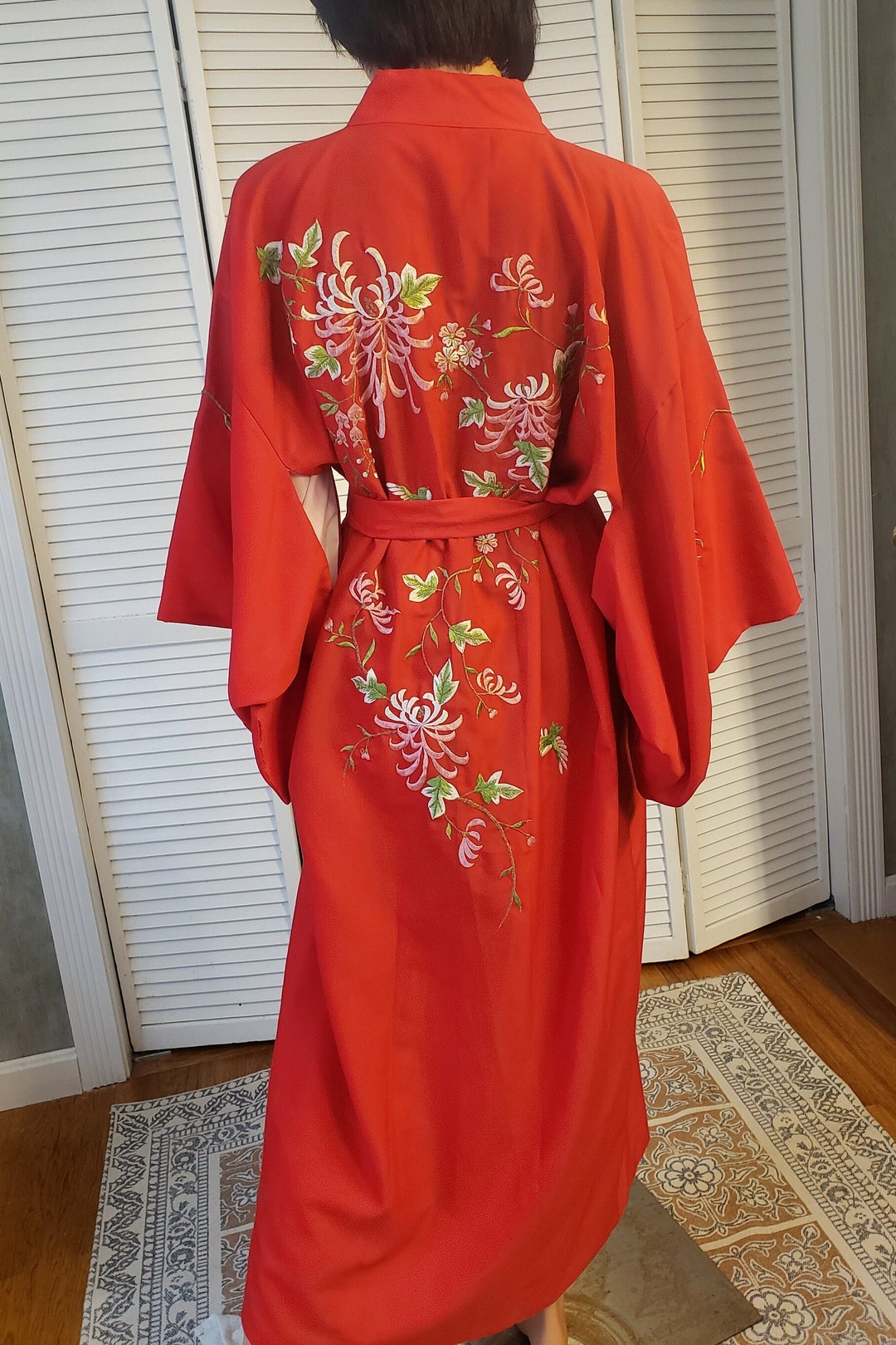 Vintage Red Japanese Dress Gown Kimono Robe, Made in Japan - Etsy