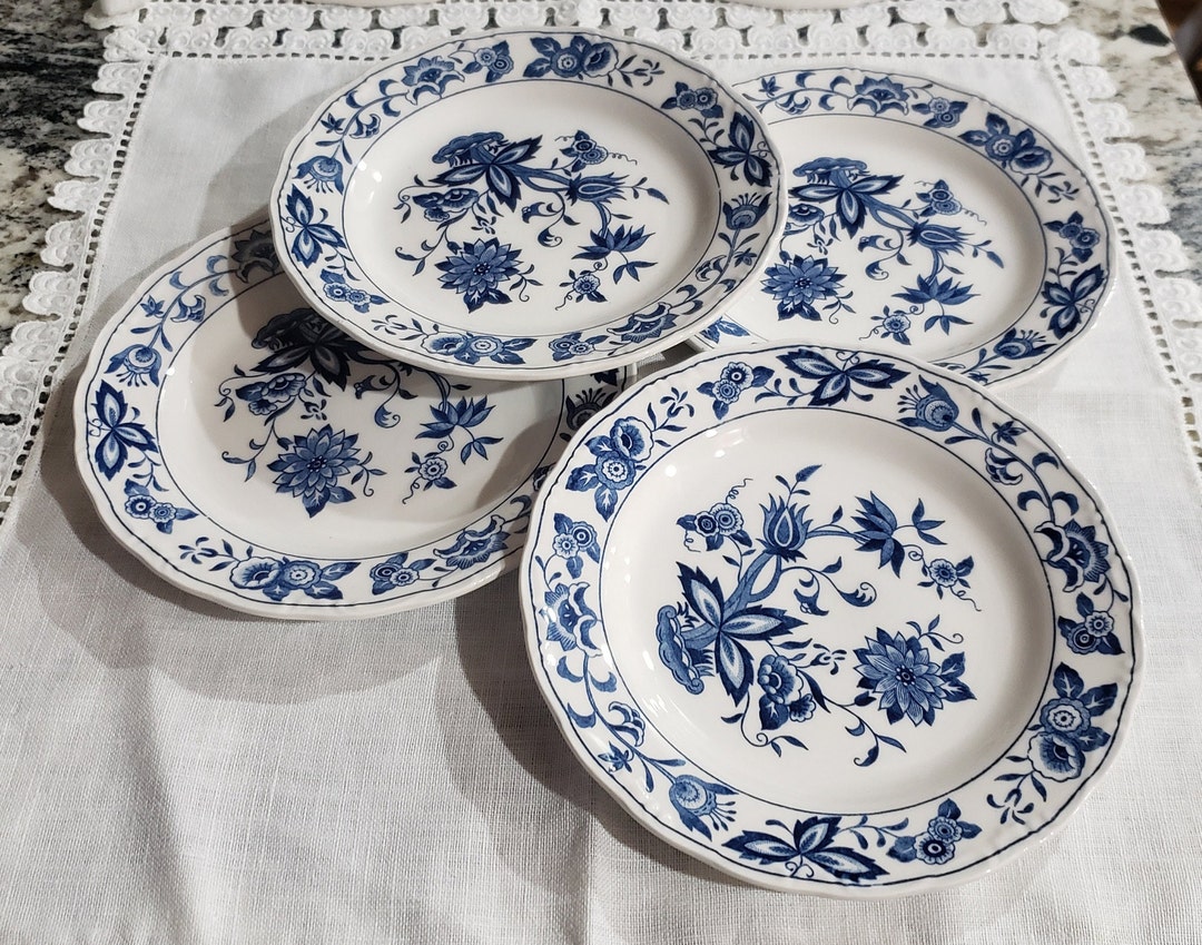 Set of Four Midcentury Nikko Stoneware Harmony House Blue Bonnet 4270 ...