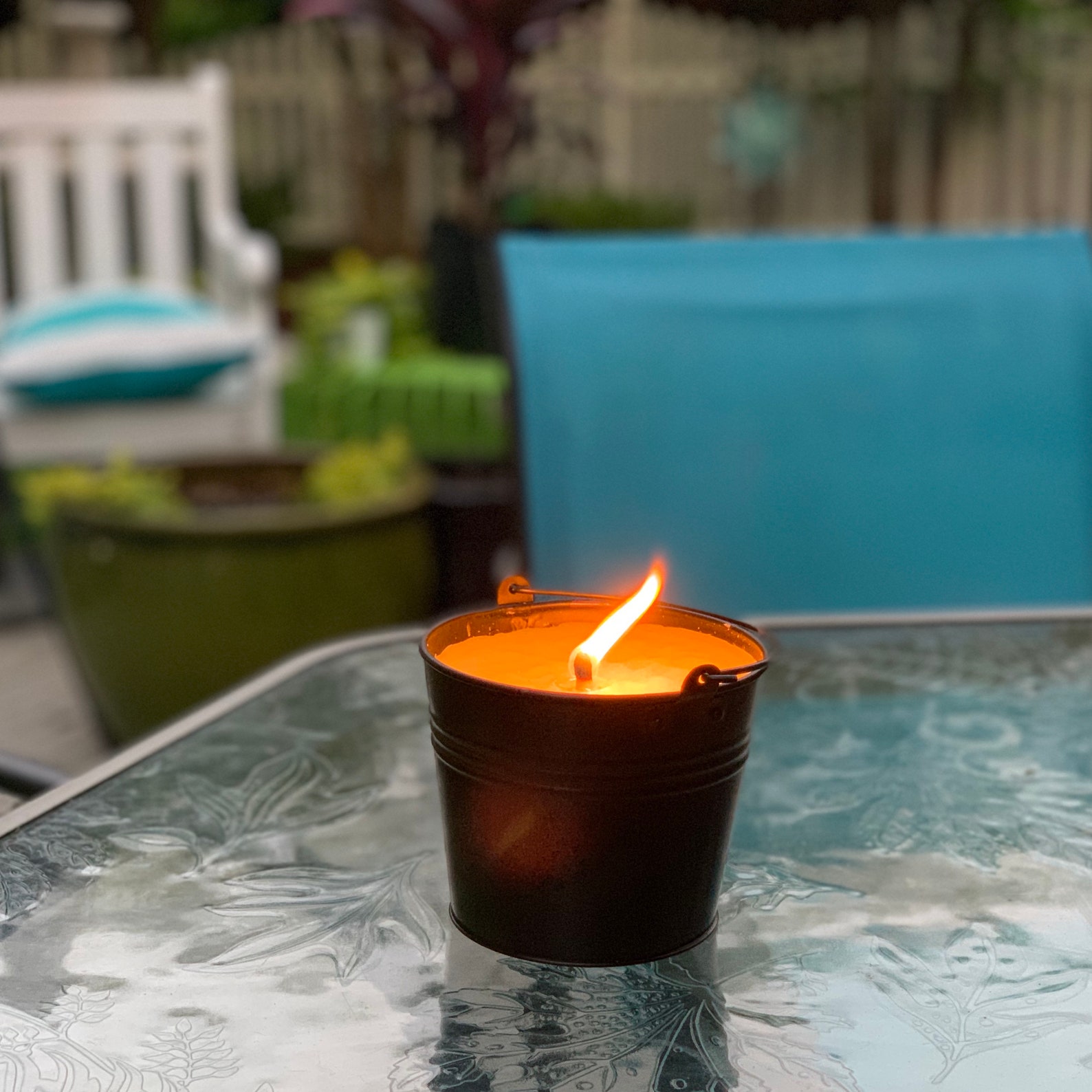 Outdoor Citronella Bucket Candle With Handle - 22 Oz (dark Brown) - Etsy