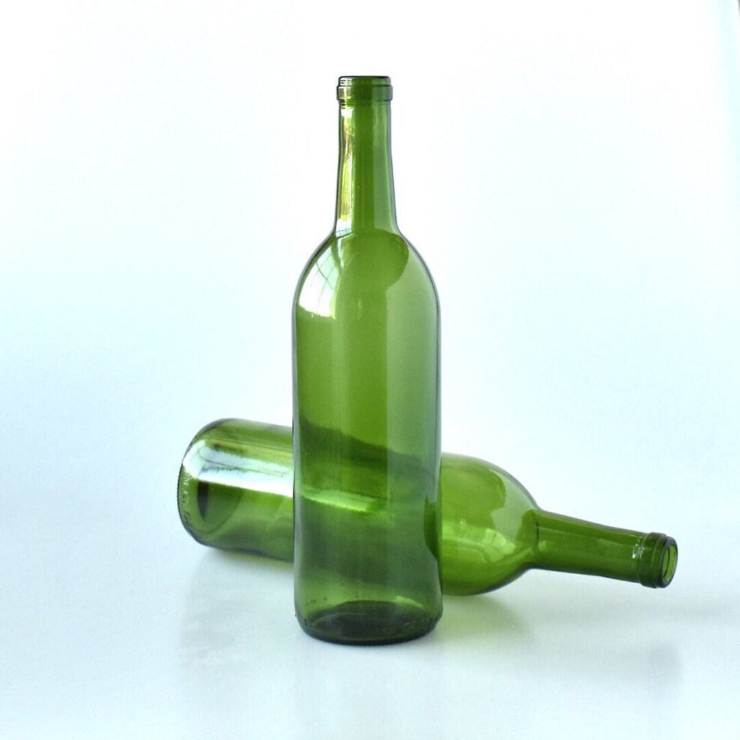 Wine Bottle 2-pack Empty Green Wine Bottle Crafts Wine Bottle - Etsy