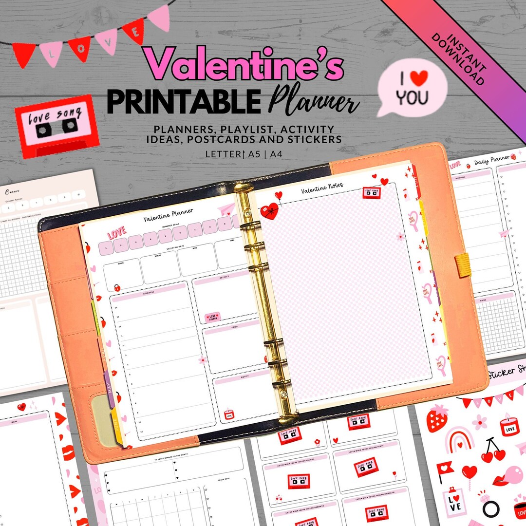Printable Valentine's Day Planner, Activities for Valentine's Day ...