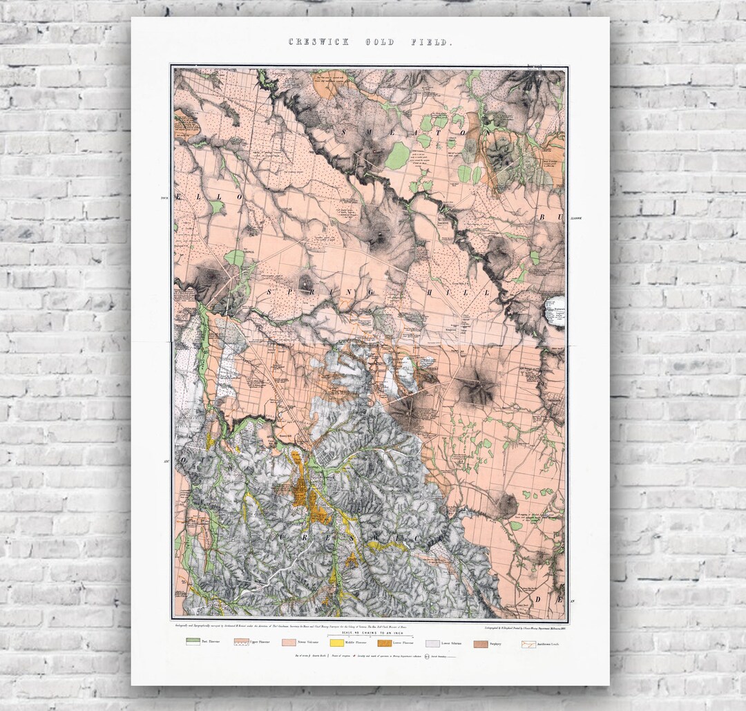 Creswick Goldfield Map 1880 Goldfields Map in Original - Etsy