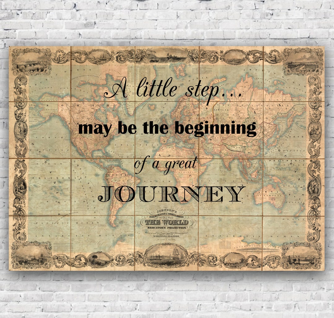 Inspirational Quote Old Maps World Map Typography - Etsy Ireland