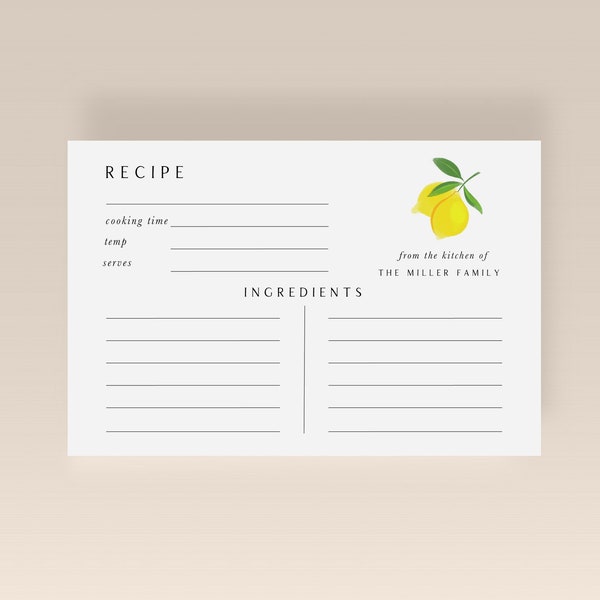 Personalized Recipe Cards - Etsy