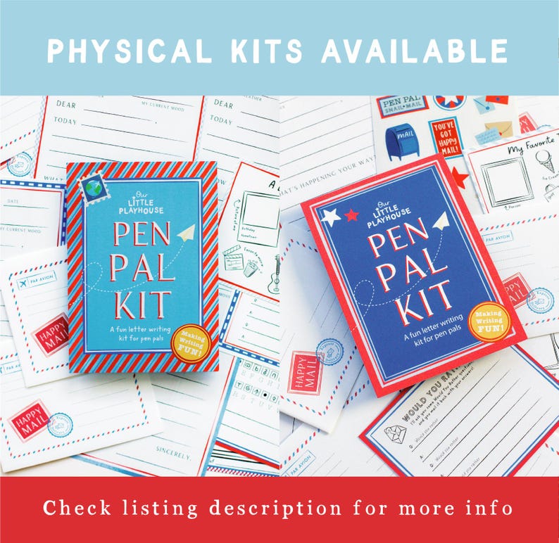 Printable Pen Pal Kit for Kids, Letter Writing Set (digital Download ...