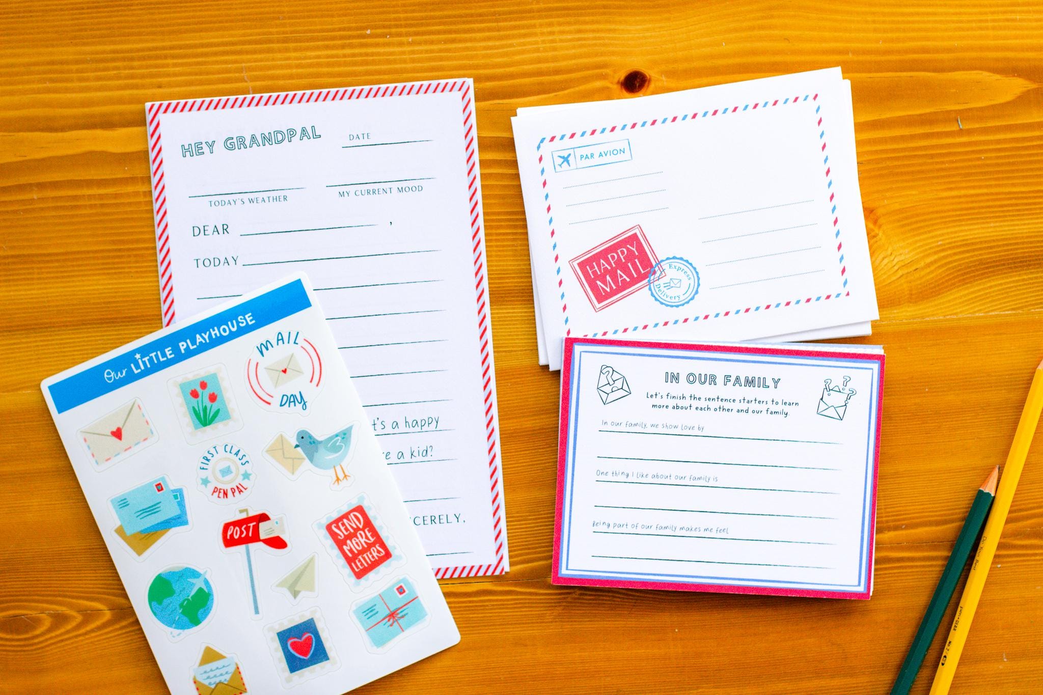 Grandpals Pen Pal Writing Kit for Grandkids and Grandparents, Letter ...