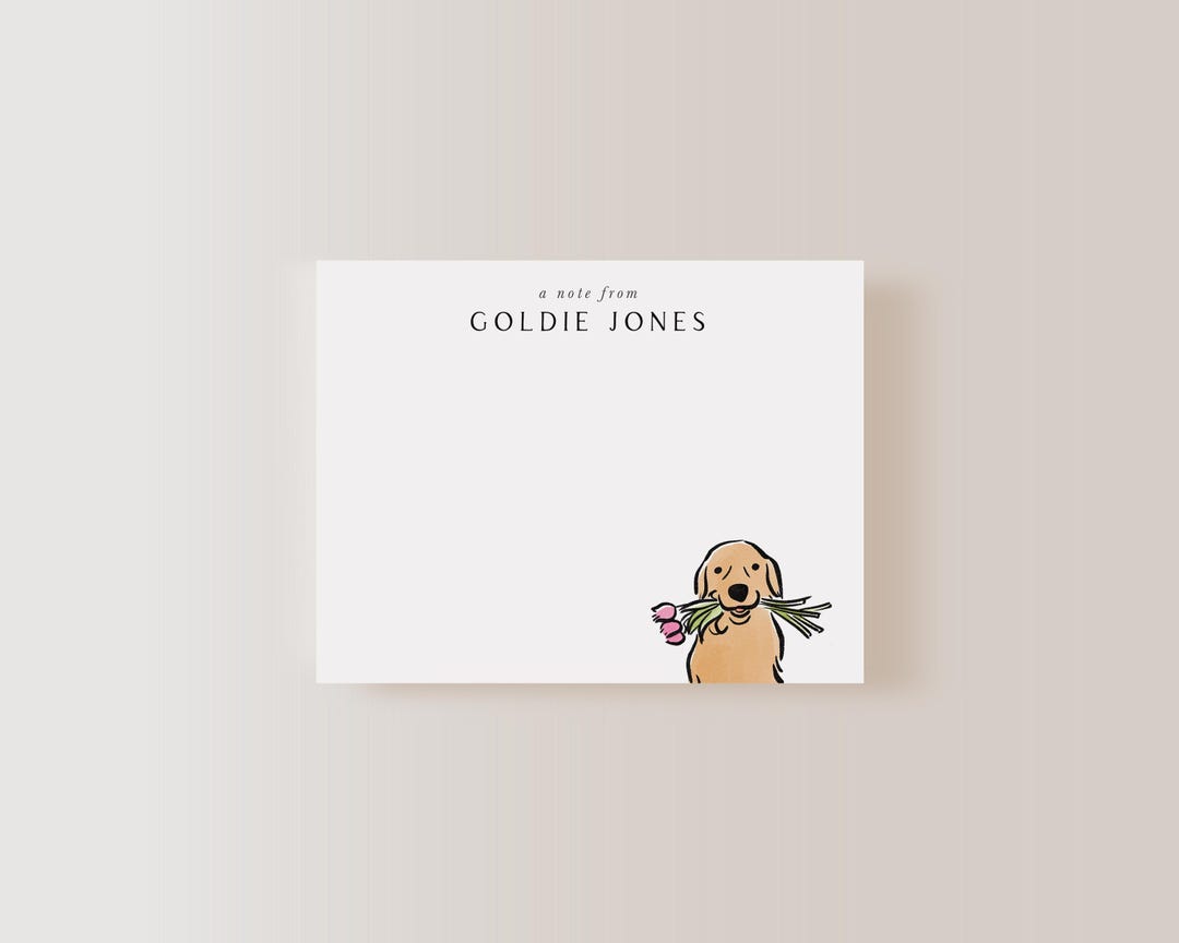 Golden Retriever Dog Stationery, Personalized Dog Stationery, Pet ...