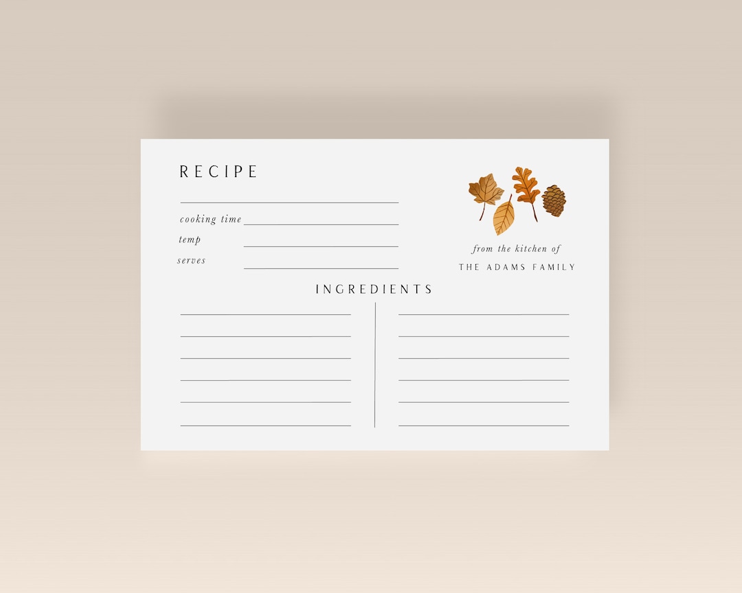 Personalized Recipe Card Homemade Recipe Card Baking Recipe - Etsy