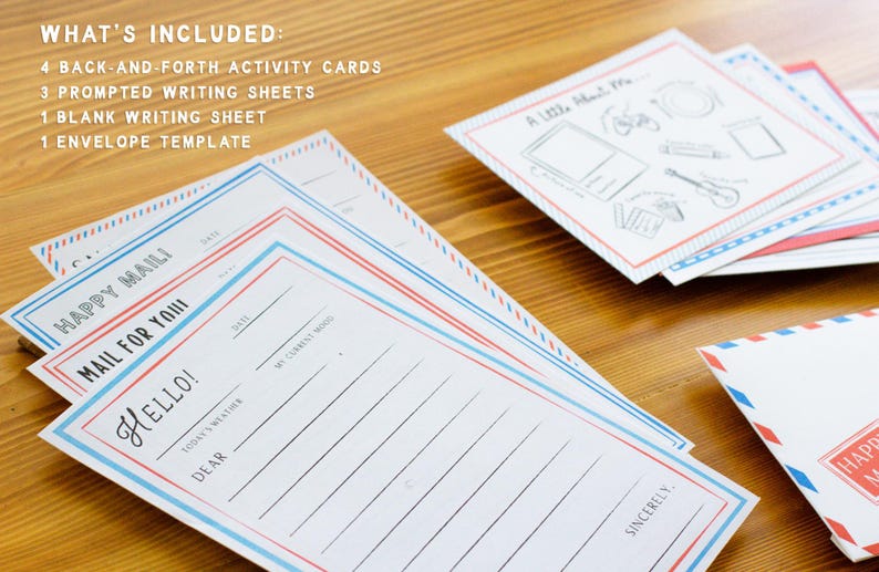 Printable Pen Pal Kit for Kids, Letter Writing Set (digital Download ...