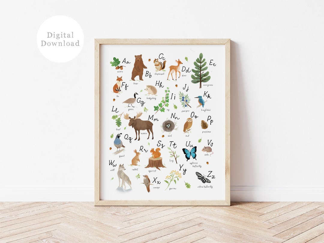 Woodland Alphabet Poster Printable | ABC Nature Poster for Kids ...