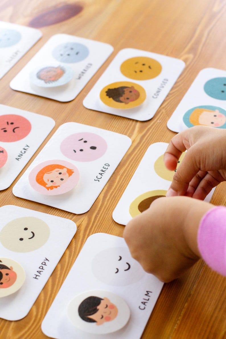 Emotion Matching Printable Busy Book Page & Feelings Chart for Kids ...