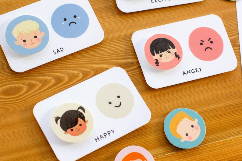 Emotion Matching Printable Busy Book Page & Feelings Chart for Kids ...
