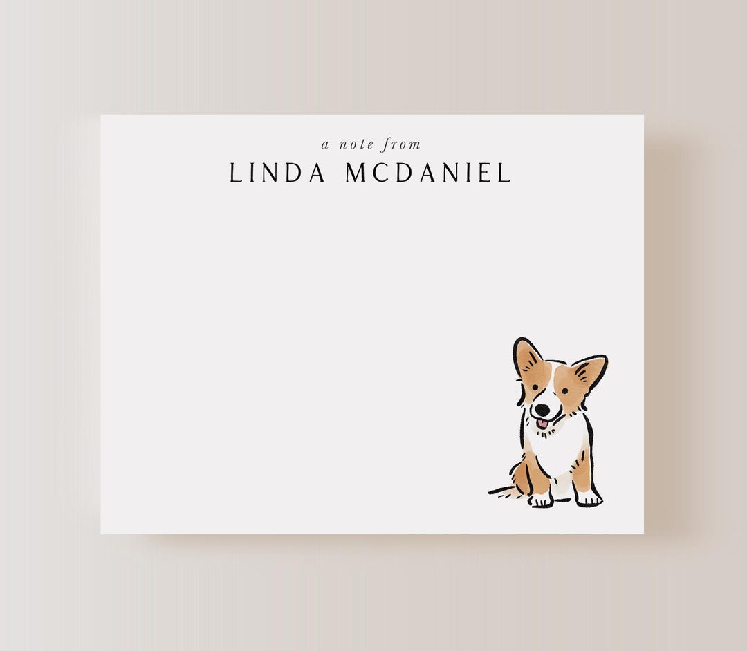 Corgi Dog Stationery Set, Personalized Dog Stationery, Pet Stationery ...