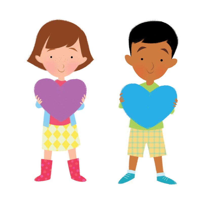 Kids Holding Hearts Clipart: Education Clipart School | Etsy