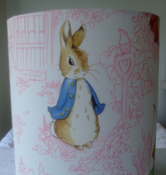 Handmade Nursery Lampshade Beatrix Potter Peter Rabbit Lighting Lamp ...