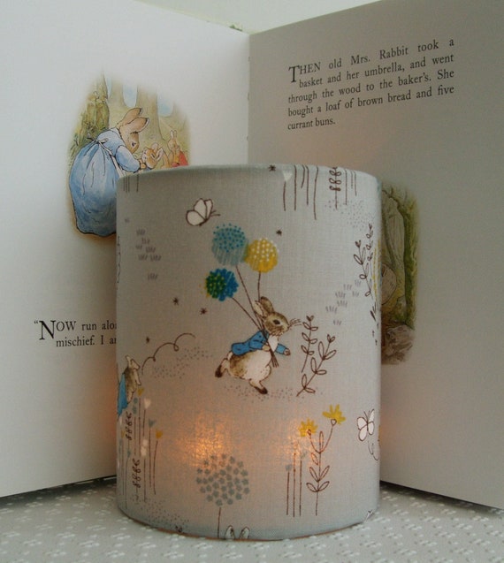 Handmade Nursery Lampshade Beatrix Potter Peter Rabbit Lighting Lamp ...